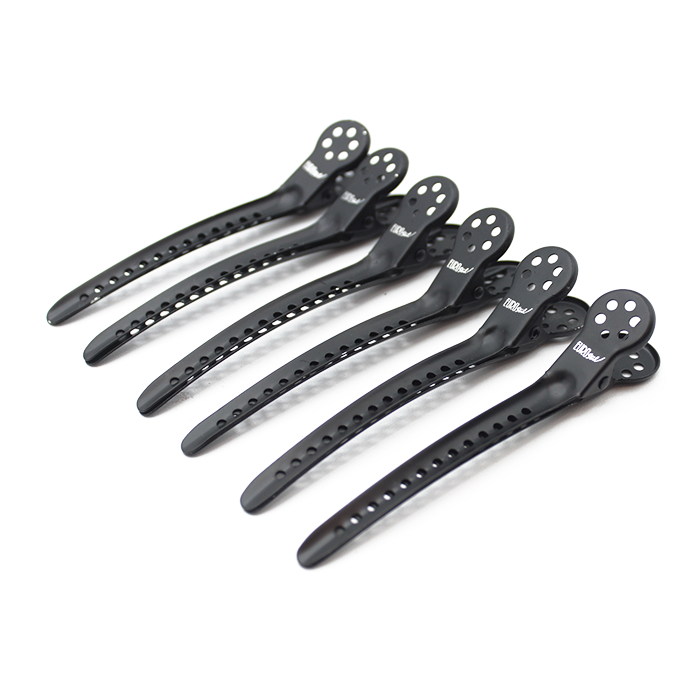 Pinzas metálicas negras 6 uds