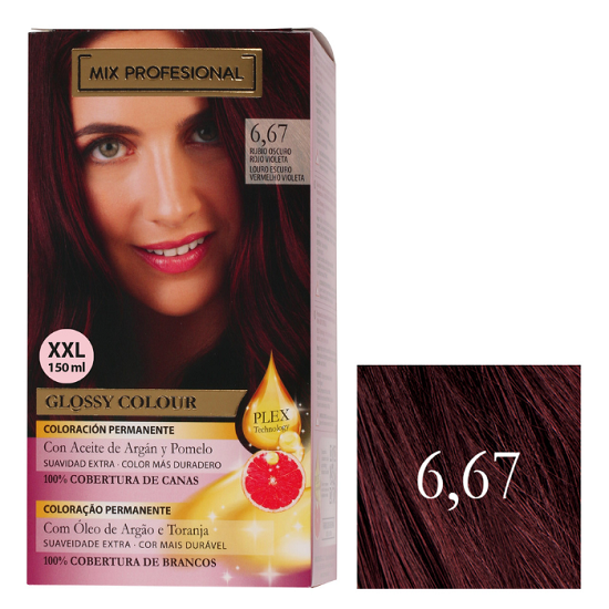 KIT TINTE COLORACIÓN PERMANENTE Nº 6,67