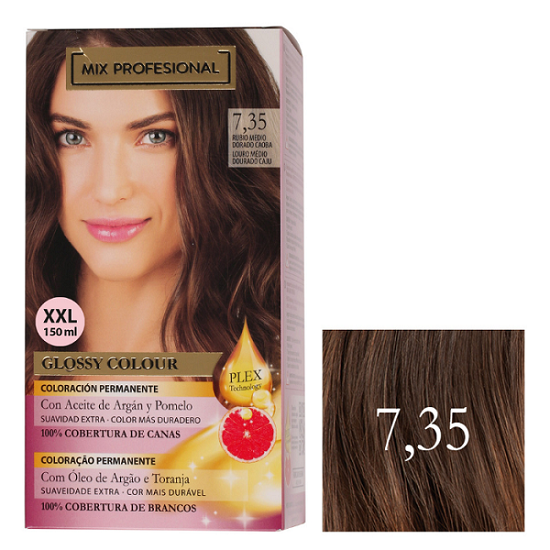 KIT TINTE COLORACIÓN PERMANENTE Nº 7,35